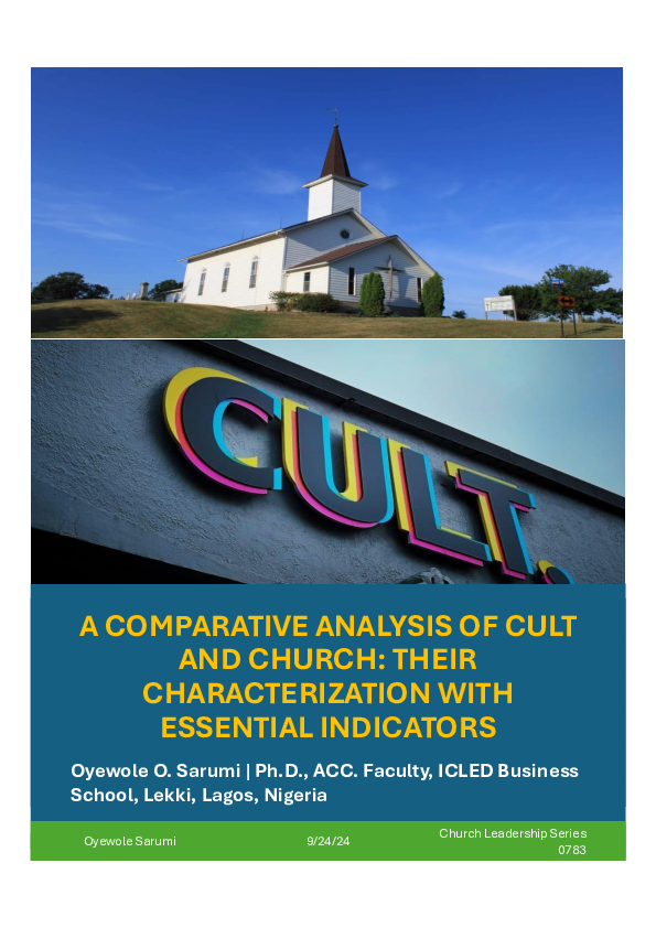 (PDF) A COMPARATIVE ANALYSIS OF CULT AND CHURCH - THEIR ...