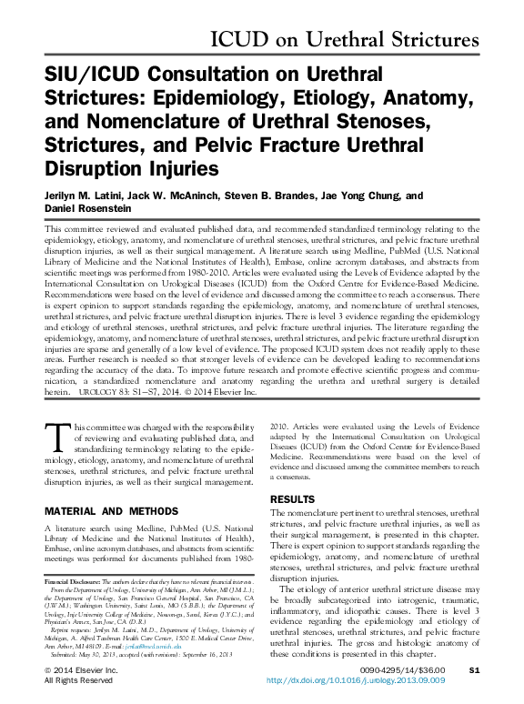 (PDF) SIU/ICUD Consultation on Urethral Strictures: Epidemiology ...