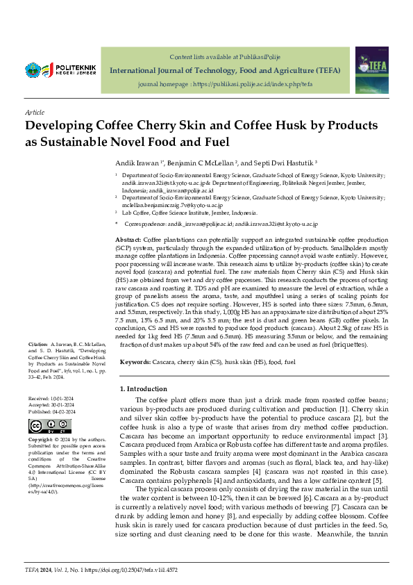 (PDF) Developing Coffee Cherry Skin and Coffee Husk by Products as ...