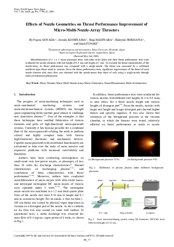 (PDF) Nozzle Geometry Impact on Micro Thruster Thrust