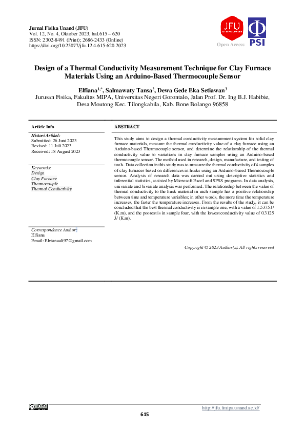 (PDF) Design of a Thermal Conductivity Measurement Technique for Clay ...