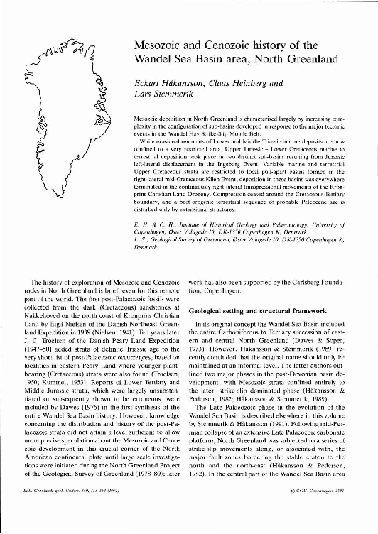 (PDF) Mesozoic and Cenozoic history of the Wandel Sea Basin area, North ...