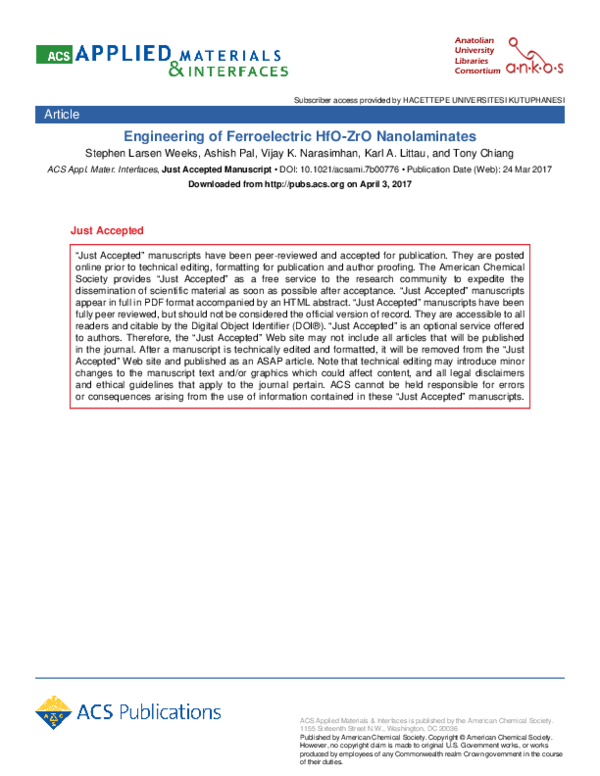 (PDF) Engineering of Ferroelectric HfO2-ZrO2 Nanolaminates
