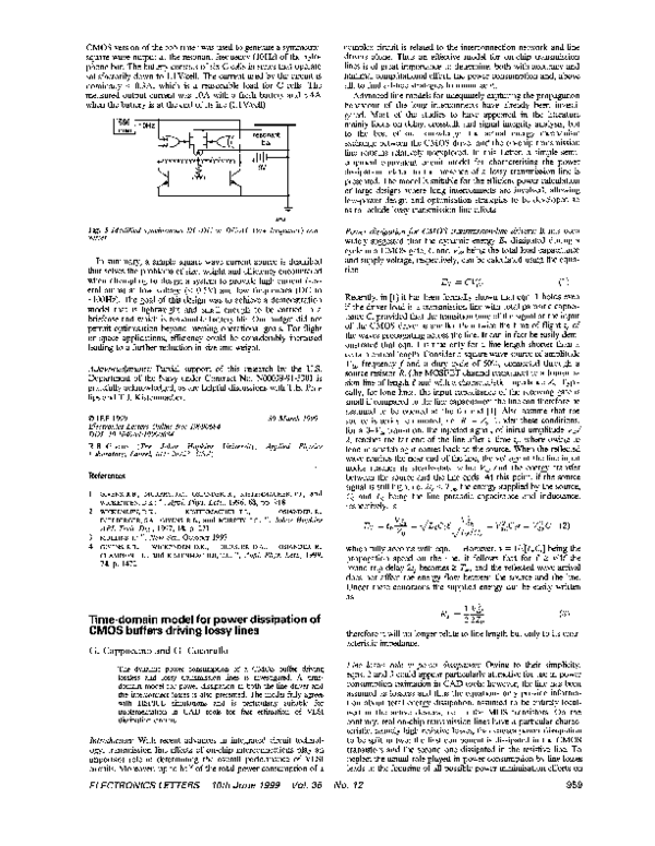 (PDF) Time-domain model for power dissipation of CMOS buffers driving ...