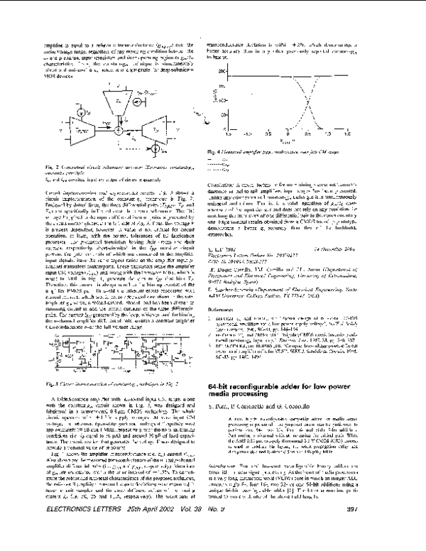 (PDF) 64-BIT Reconfigurable Adder for Low Power Media Processing