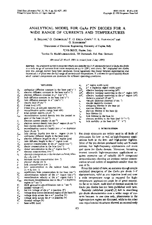 (PDF) Analytical model for GaAs pin diodes for a wide range of currents ...