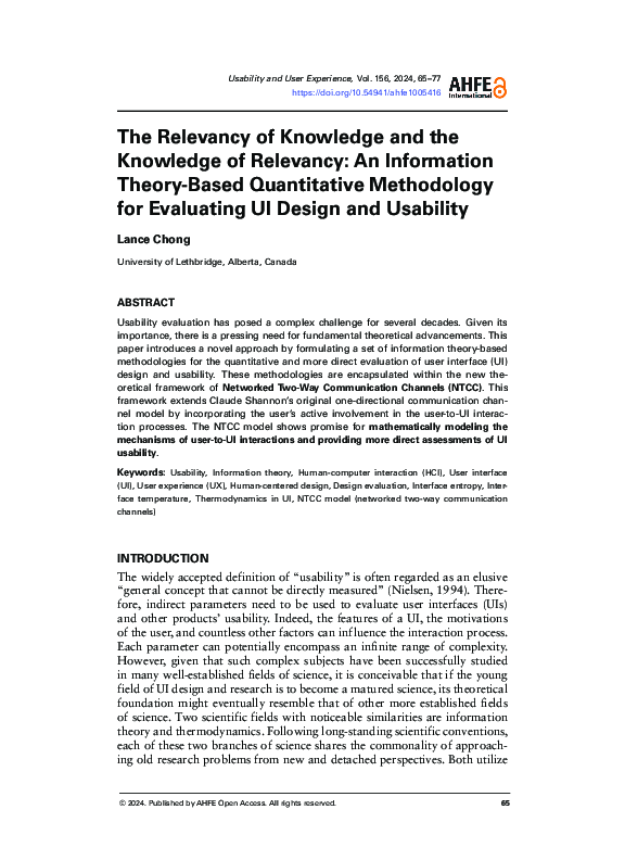 (PDF) The Relevancy of Knowledge and the Knowledge of Relevancy: An Information Theory-Based ...
