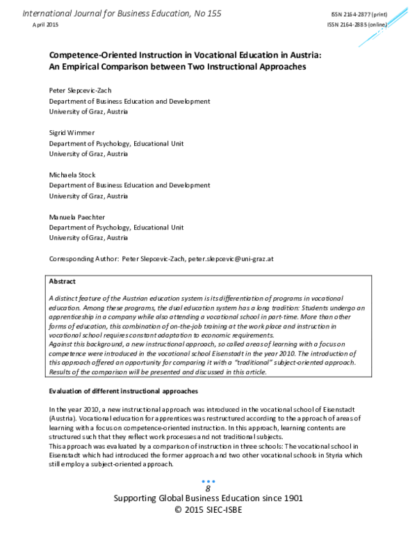 (PDF) Competence-oriented instruction in vocational education in ...