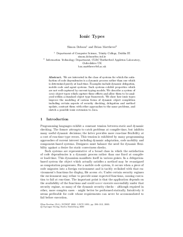 (PDF) Ionic Types