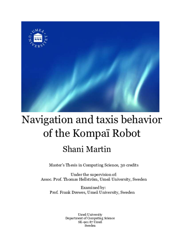 (PDF) Navigation and taxis behaviorof the Kompaï Robot