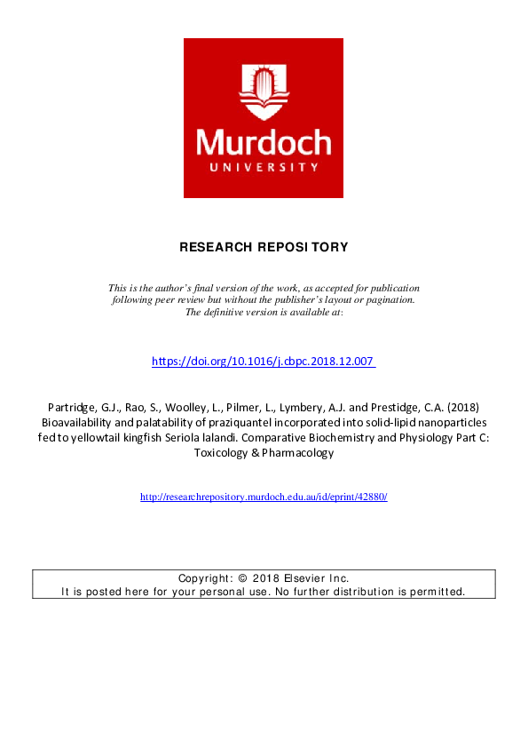 (PDF) Bioavailability and palatability of praziquantel incorporated ...