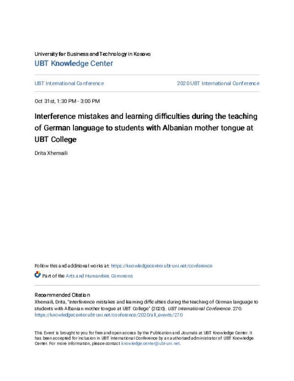 (PDF) Interference mistakes and learning difficulties during the ...