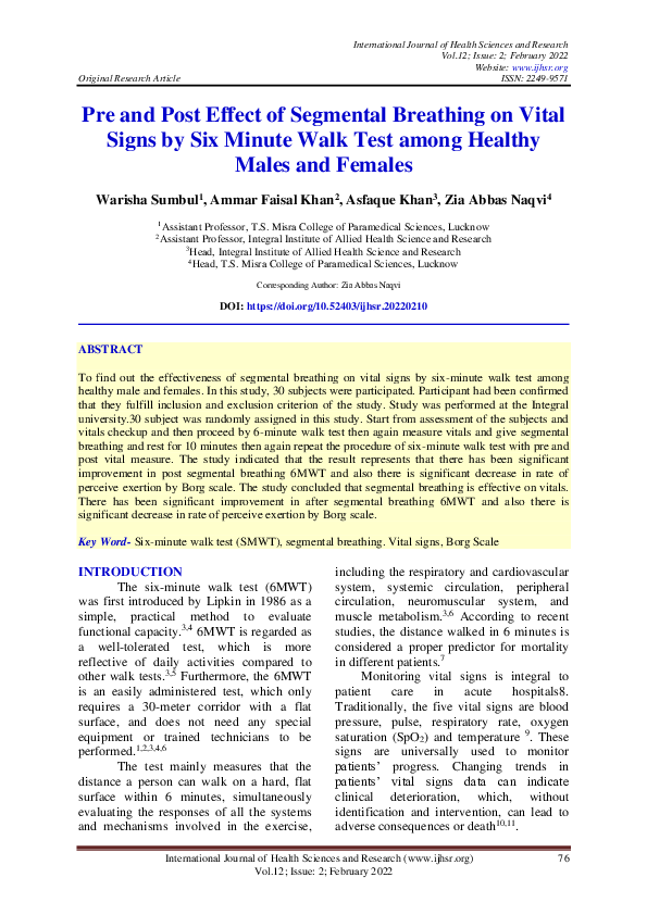 (PDF) Pre and Post Effect of Segmental Breathing on Vital Signs by Six ...