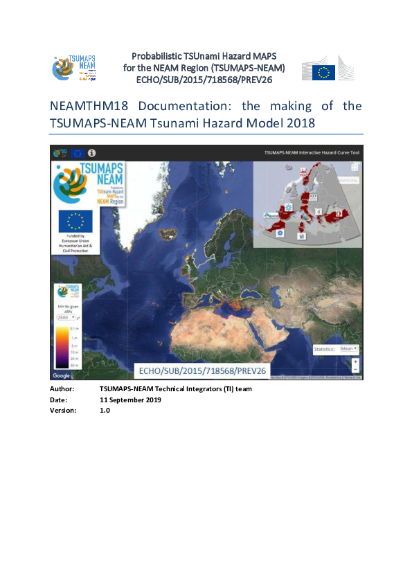 (PDF) NEAMTHM18 Documentation: the making of the TSUMAPS-NEAM Tsunami ...