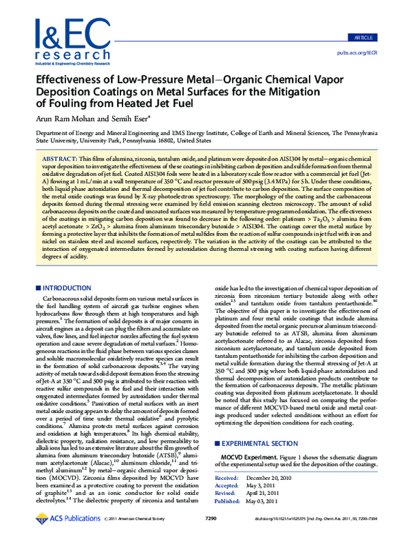 (PDF) Effectiveness of Low-Pressure Metal–Organic Chemical Vapor ...