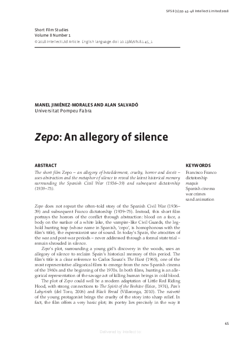 (PDF) Zepo: An allegory of silence
