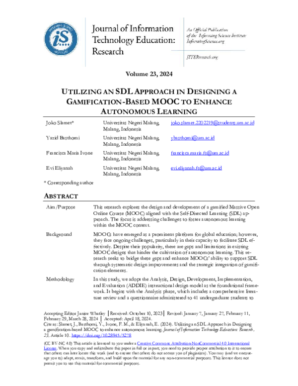 (PDF) Utilizing an SDL Approach in Designing a Gamification-Based MOOC to Enhance Autonomous ...