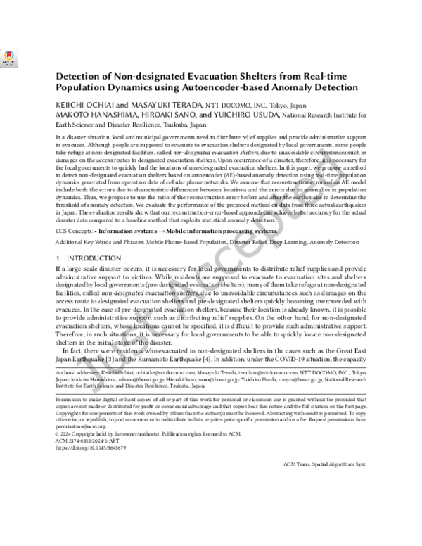 (PDF) Detection of Non-designated Evacuation Shelters from Real-time Population Dynamics using ...