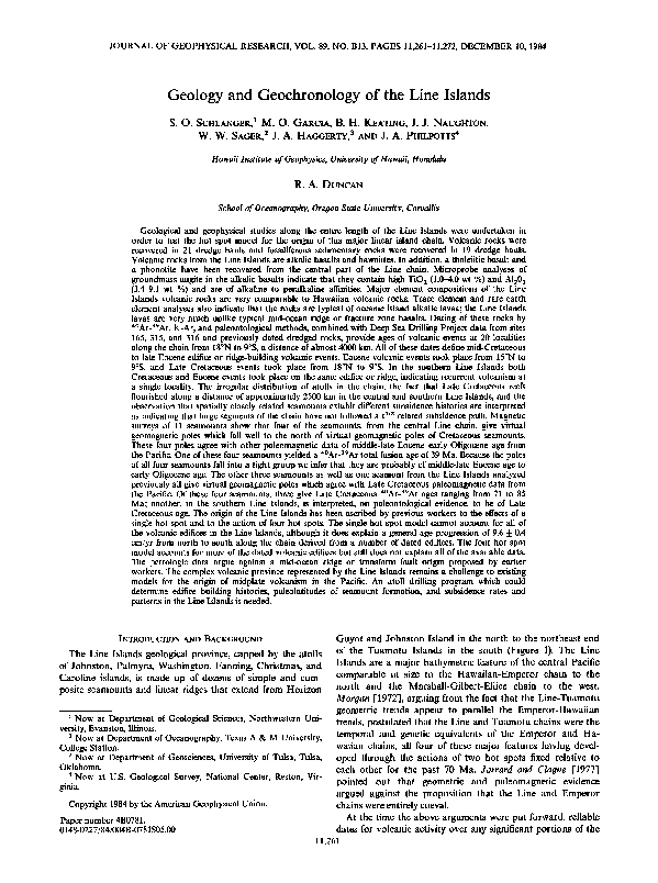 (PDF) Geology and geochronology of the line islands
