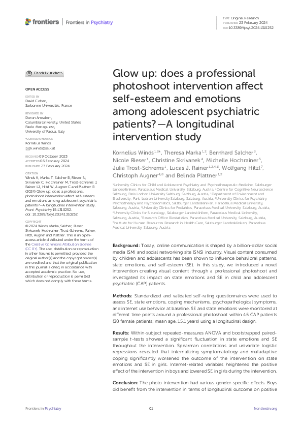 (PDF) Glow up: does a professional photoshoot intervention affect self ...