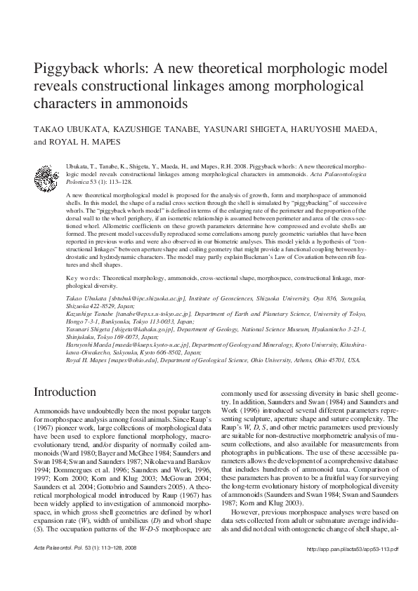 (PDF) Piggyback Whorls: A New Theoretical Morphologic Model Reveals Constructional Linkages ...