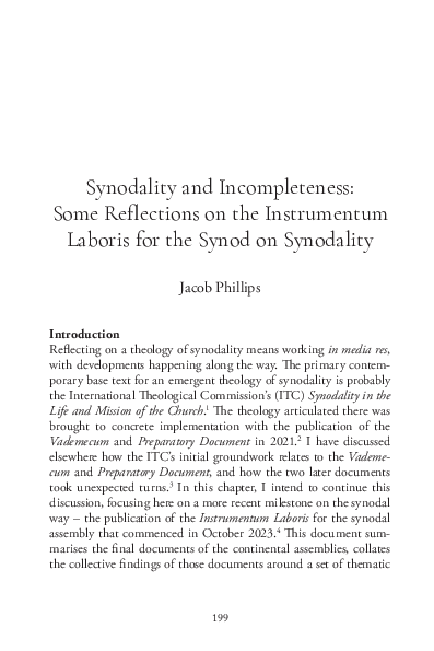 (PDF) Synodality and Incompleteness: Some Reflections on the Instrumentum Laboris for the Synod ...