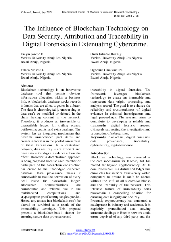 (PDF) The Influence of Blockchain Technology on Data Security ...