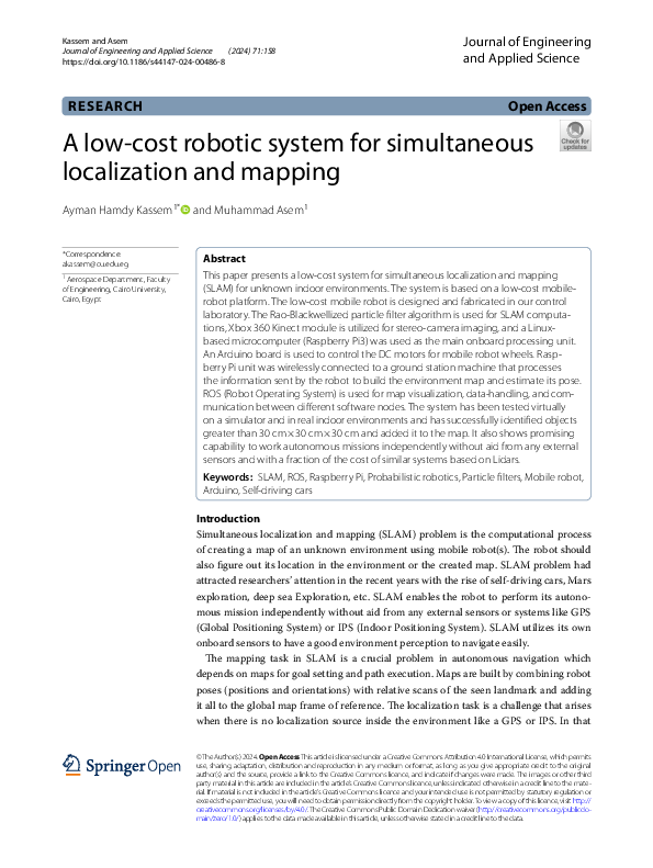 (PDF) A low-cost robotic system for simultaneous localization and mapping