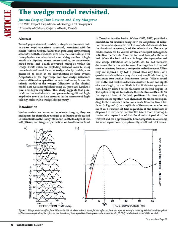 (PDF) The Wedge Model Revisited