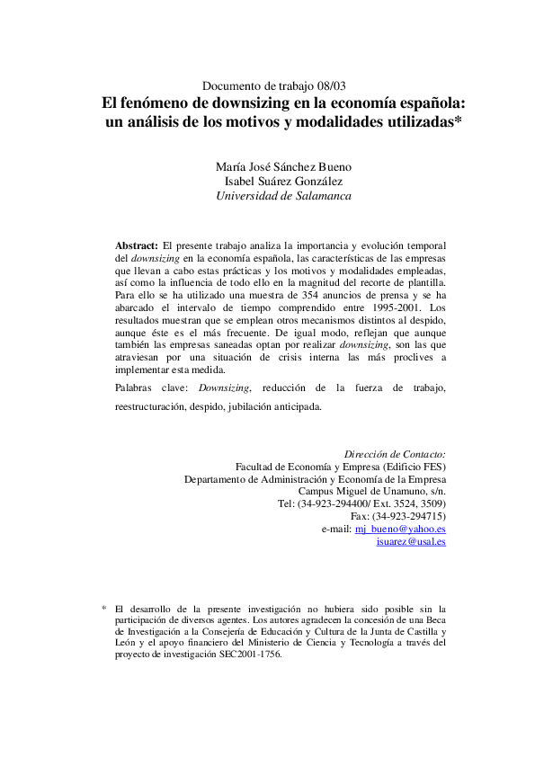 (PDF) El fenómeno de downsizing en la economía española: un análisis de los motivos y ...