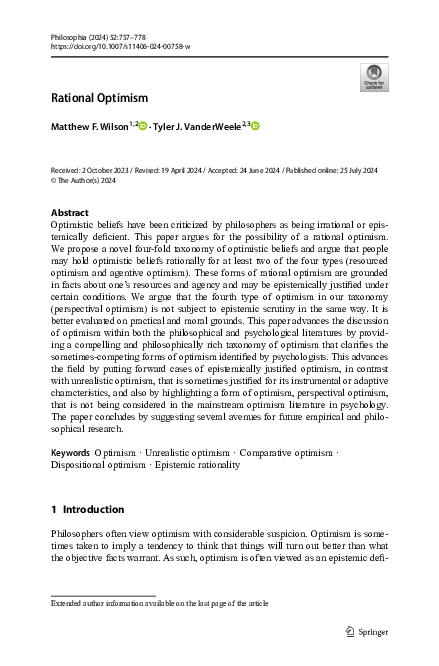 (PDF) Rational Optimism