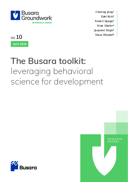 (PDF) The Busara toolkit: leveraging behavioral science for development