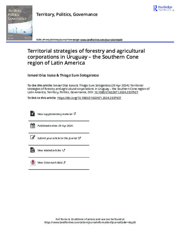 (PDF) Territorial strategies of forestry and agricultural corporations ...