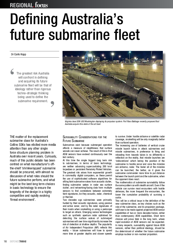 (PDF) Defining Australia's future submarine fleet