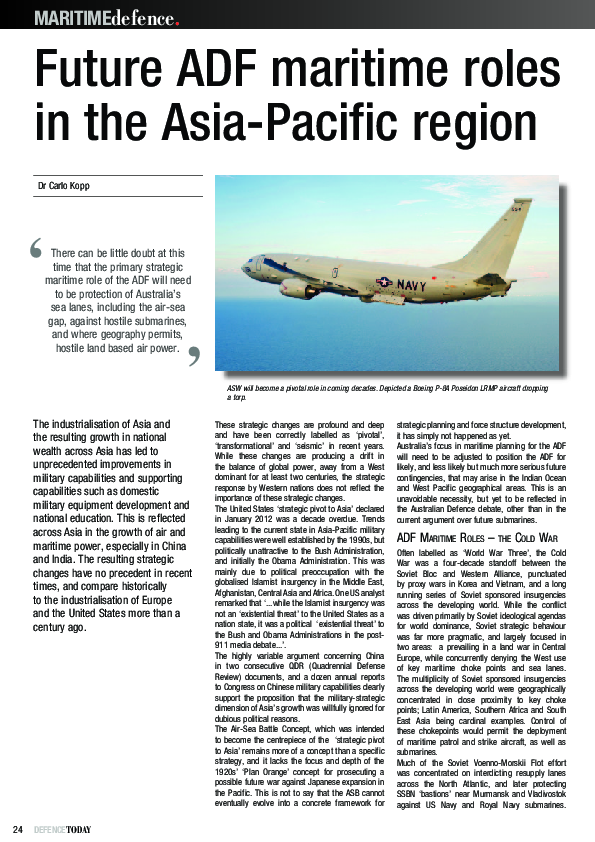 (PDF) Future ADF maritime roles in the Asia-Pacific region