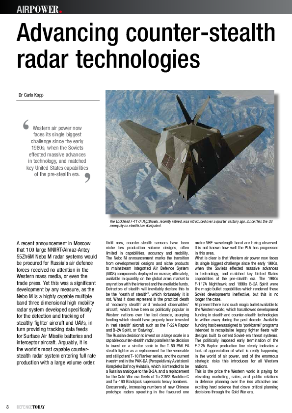 (PDF) Advancing counter-stealth radar technologies