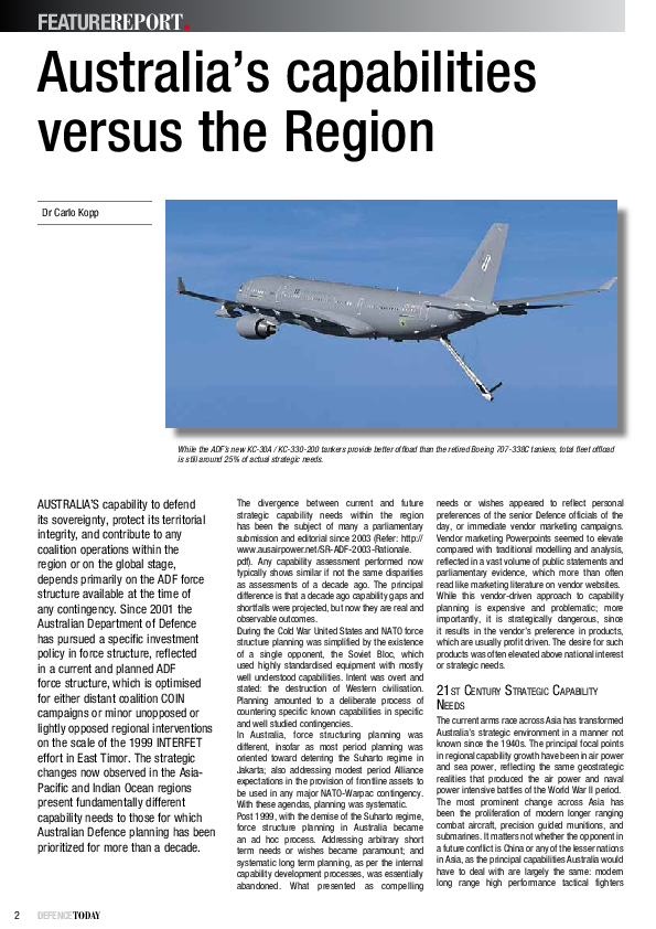 (PDF) Australia's capabilities versus the region