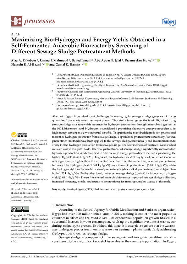 (PDF) Maximizing Bio-Hydrogen and Energy Yields Obtained in a Self-Fermented Anaerobic ...