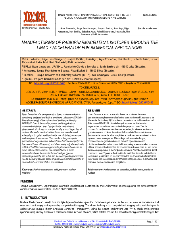 (PDF) Manufacturing of Radiopharmaceutical Isotopes Through the Linac 7 ...