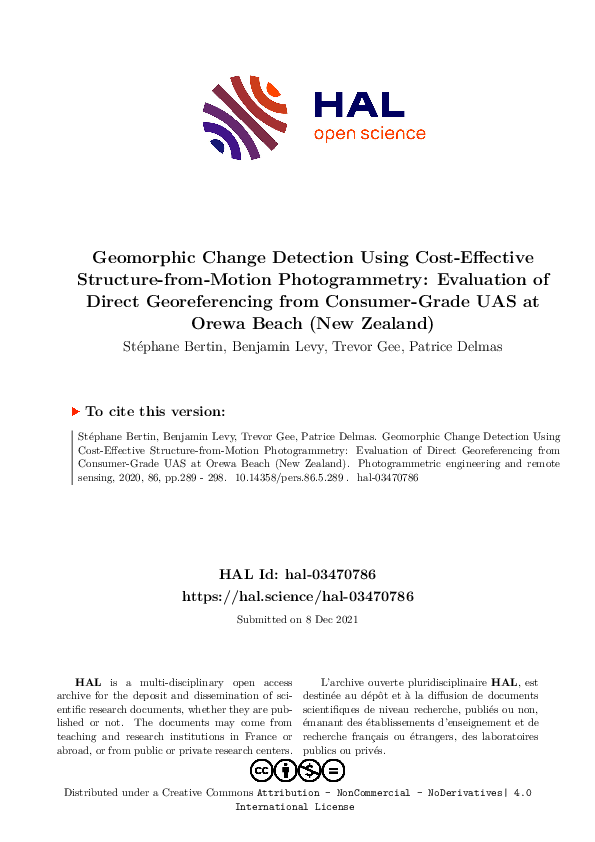 (PDF) Geomorphic Change Detection Using Cost-Effective Structure-from-Motion Photogrammetry ...