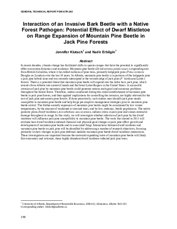 (PDF) Interaction of an invasive bark beetle with a native forest ...