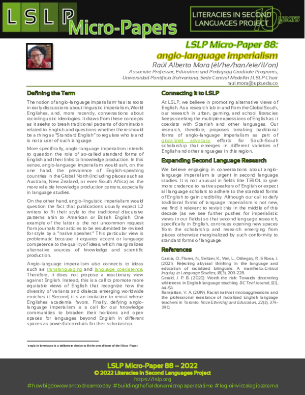 (PDF) LSLP Micro Paper 88: anglo-language imperialism
