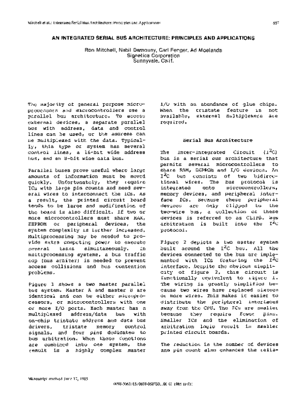 (PDF) An Integrated Serial Bus Architecture: Principles and Applications