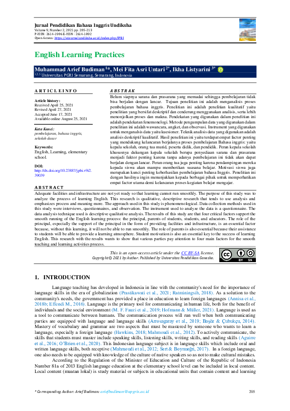 (PDF) English Learning Practices