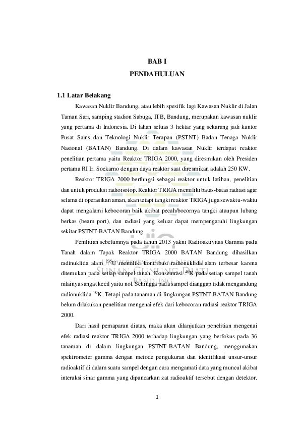(PDF) Konsentrasi radionuklida alam pada 36 tanaman di Tapak Reaktor ...