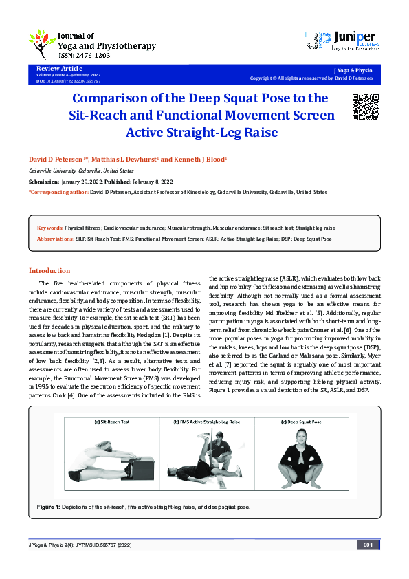 (PDF) Comparison of the Deep Squat Pose to the Sit-Reach and Functional ...
