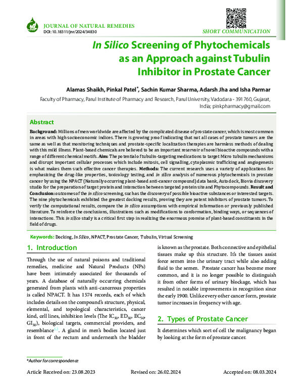 (PDF) In Silico Screening of Phytochemicals as an Approach against ...
