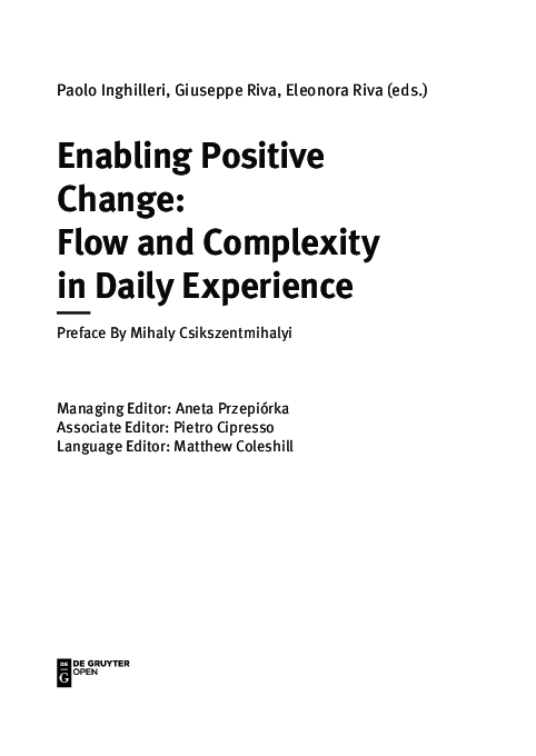 (PDF) Enabling Positive Change: Flow and Complexity in Daily Experience ...