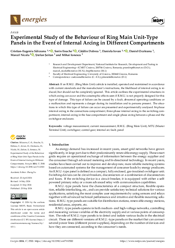 (PDF) Experimental Study of the Behaviour of Ring Main Unit-Type Panels ...
