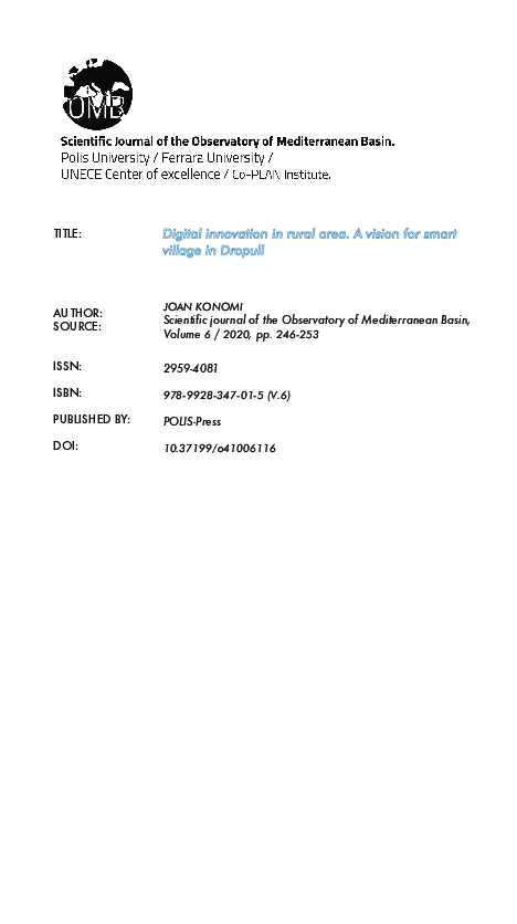 (PDF) Digital innovation in rural area. A vision for smart village in ...